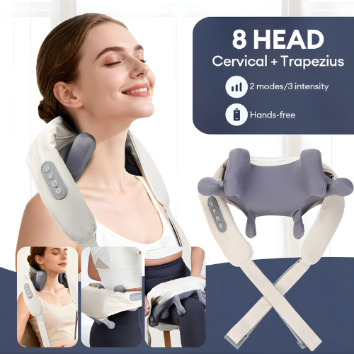 Shiatsu Neck And Shoulder Massager with LED Red Light Kneading Spine ...